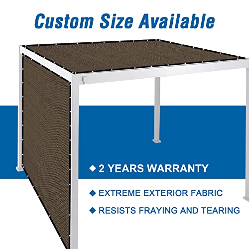 Amagenix Sun Shade Cloth Privacy Screen with Grommets 90% Sunblock Shade, Pergola Replacement Shade Cover Canopy for Outdoor Patio Garden, 6' x 10', Mocha