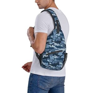 Sling Bag For Women Men, Crossbody Sling Backpack, Chest Bag for Hiking Travel Daypack, Multipurpose Lightweight Shoulder Bag, Shark One Size