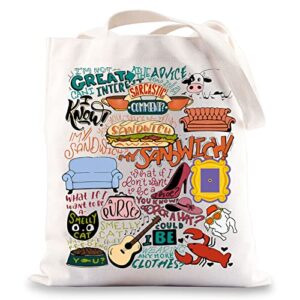 bwwktop friend tv show tote bag friend tv show character fans gift friend tv show themed bag tv show merchandise(sandwich tg)