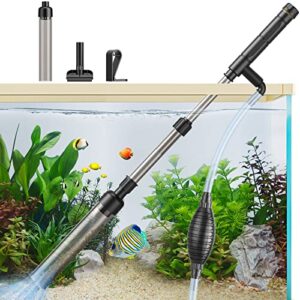 bedee manual aquarium gravel cleaner, fish tank vacuum gravel cleaner, 3 in 1 aquarium siphon vacuum cleaner kit for water change，sand cleaning，remove dirt with adjustable telescopic rod