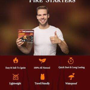 Nvkrvks Fire Starter, Easy-Burning Fire Starter Squares for Wood Stoves, Campfires, Grill Pit and Fireplace, Natural & Waterproof BBQ Fire Starters, 64 Mini Square