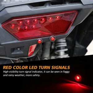 SUNPIE UTV Turn Signal Kit, UTV Street Legal Kit with Red LED&Rocker Switch & 2 Feet Extension Wire&Drill Compatible with Polaris,Pioneer,Talon,Can-Am,Kawasaki,Arctic Cat 2015-2024