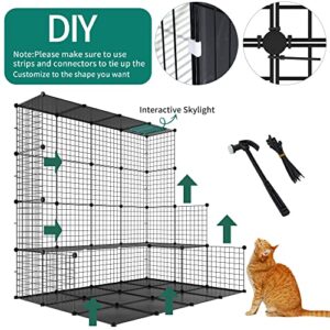 YITAHOME Cat Cage Indoor Catio DIY Cat Enclosures Metal Cat Playpen 3-Tiers Kennels Pet Crate with Extra Large Hammock for 1-2 Cats, Rabbit