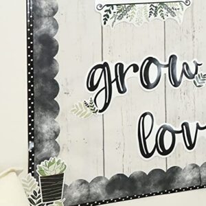 Carson Dellosa Farmhouse 65 Ft Scalloped Chalkboard Black Bulletin Board Borders, Modern Farmhouse Classroom Borders for Bulletin Board, White Board, and Classroom Décor, Bulletin Board Trim