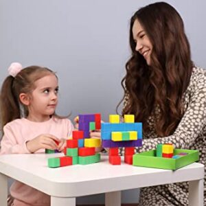 Intock Magnetic Blocks, Magnetic Cubes Educational Toys, Improved Award Winning Magnetic Building Blocks for Kids, 40 Pieces Colorful Autism Toys Magic Cube Sensory Toys for Kids