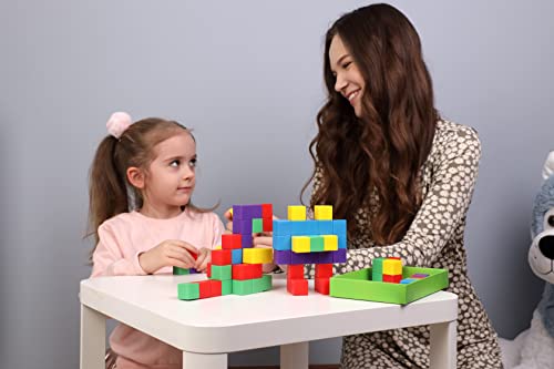 Intock Magnetic Blocks, Magnetic Cubes Educational Toys, Improved Award Winning Magnetic Building Blocks for Kids, 40 Pieces Colorful Autism Toys Magic Cube Sensory Toys for Kids