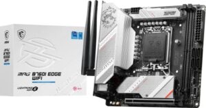 msi mpg b760i edge wifi gaming motherboard (supports 12th/13th gen intel processors, lga 1700, ddr5, pcie 5.0, m.2, 2.5gbps lan, usb 3.2 gen2, wi-fi 6e, mini-itx)