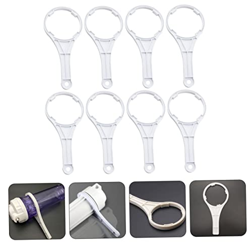 8pcs Home Water Filter Black Case Shell Wrench Filter Under Sink Water Filter Tool Water Filter Spanner Housings Water Filter White Plastic Filtering System Household