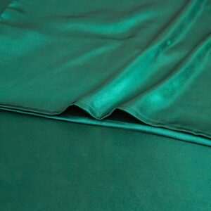 H HOUSEHOLD Satin Silk Pillowcases, Soft and Cozy, Wrinkle, Fade, Stain Resistant for Hair and Skin 2 Pack Super Soft Pillow Case with Envelope Closure (Queen, Dark Green)