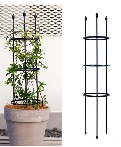 Black Plant Trellis Garden Trellis Clinging Roses Trellis Plant Cage Climbing Flower Support with Coating to Decorate Your Garden 2 Packs