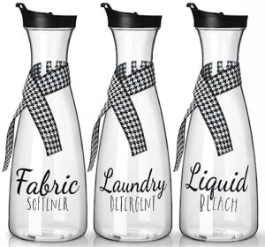 gmisun 3 pack 56oz laundry detergent dispenser for laundry room decor, laundry soap dispenser for laundry organization and storage, liquid laundry detergent for fabric softener, bleach, powder, beads