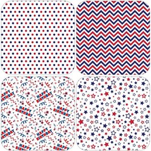 ZINTBIAL Birthday Wrapping Paper for Kids Adults - Gift Wrap with American Theme Stars, Stripes, Chevron and "Happy Birthday" Design - 20 x 29 Inches per Sheet (8 Sheets 33 sq. ft.) Recyclable, Easy to Store, Not Rolled