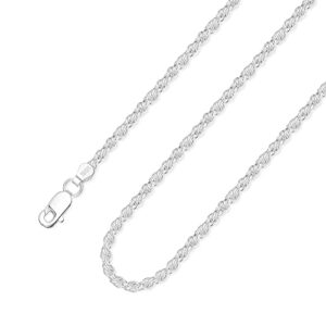 gliveor silver chain for men, 22 inch sterling silver chain for men 2.5mm mens necklaces silver chain for men silver chain necklace chains for men rope chain mens silver chain necklace for men