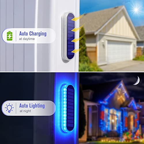 Honalia Solar Dock Lights Marine, 6 Pack Solar Driveway Lights Stick on Dock Lights Solar Powered Waterproof IP68, Blue Solar Lights Outdoor for Driveway Deck Patio Walkway Pathway Backyard.