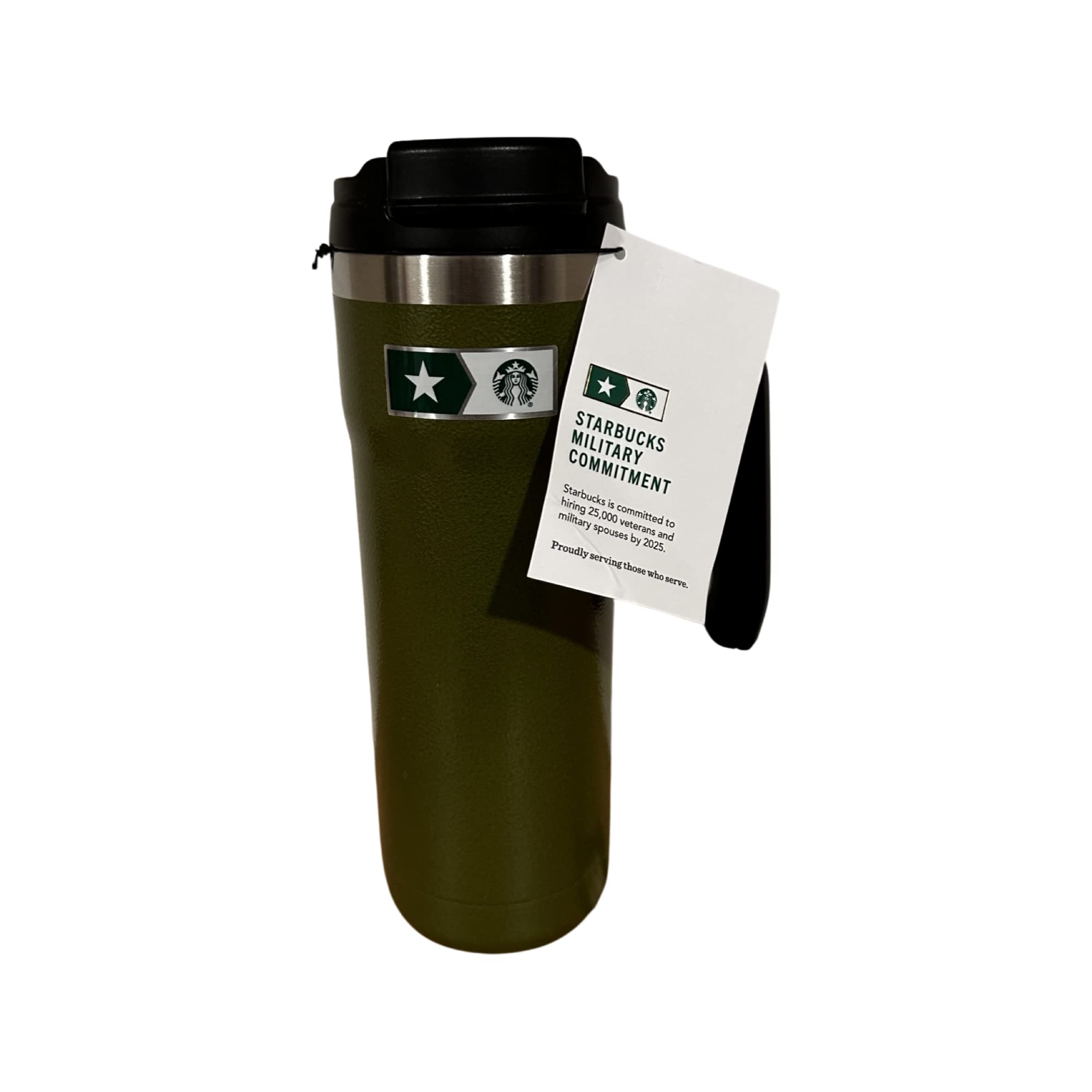 Starbucks Stanley Armed Forces Army Green Vacuum Sealed Cup Tumbler 20oz