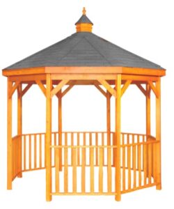 amish-crafted 12' wood octagon gazebo-in-a-box (harvard slate)