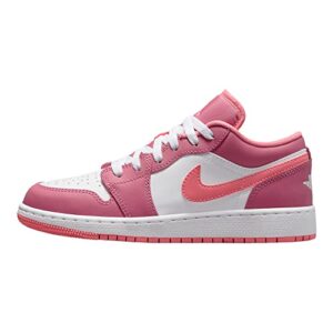 jordan nike 1 low grade school desert berry/coral chalk-white 553560-616 5y