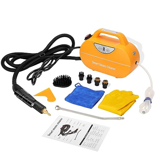 High Pressure Steam Cleaner, 1800W Portable Handheld Steam Cleaner Machine with 5 Brush Heads High Temperature Fast Heating Steamer for Home Use, Car Detailing, Kitchen, Bathroom, Furniture,Etc. (yellow)