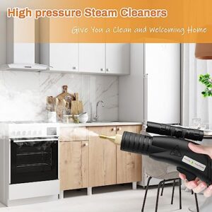 High Pressure Steam Cleaner, 1800W Portable Handheld Steam Cleaner Machine with 5 Brush Heads High Temperature Fast Heating Steamer for Home Use, Car Detailing, Kitchen, Bathroom, Furniture,Etc. (yellow)