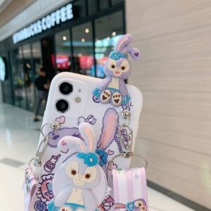 KeQili for Galaxy Note 10 Plus Cute Cartoon Rabbit Mirror Case,3D Kawaii Puppy Rabbit Ears Women Girls Kids Soft TPU Protective Phone Case with Lanyard for Samsung Galaxy Note 10 Plus Purple