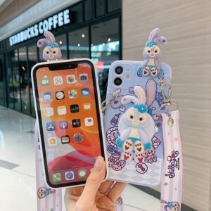 KeQili for Galaxy Note 10 Plus Cute Cartoon Rabbit Mirror Case,3D Kawaii Puppy Rabbit Ears Women Girls Kids Soft TPU Protective Phone Case with Lanyard for Samsung Galaxy Note 10 Plus Purple