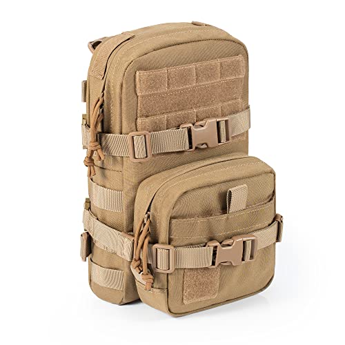 CLTAC Tactical Small MOLLE Hydration Pack Outdoor Water Bladder Carrier Pack for Vest Backpack