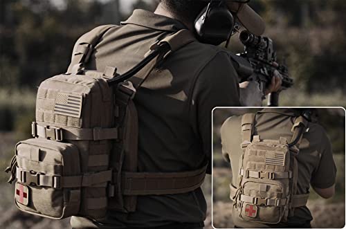 CLTAC Tactical Small MOLLE Hydration Pack Outdoor Water Bladder Carrier Pack for Vest Backpack