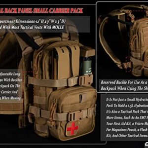 CLTAC Tactical Small MOLLE Hydration Pack Outdoor Water Bladder Carrier Pack for Vest Backpack