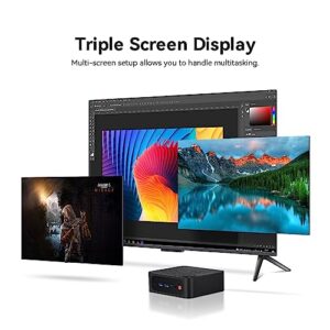 Beelink SER5 MAX, Mini PC Ryzen 7 5800H (8C/16T, Turbo 4.4GHz), 32GB DDR4 RAM 500GB PCIe3.0 SSD Desktop Mini Computers Support 4K@60Hz Triple Display/WiFi 6/BT5.2/DP+HDMI+USB-C/USB3.2/RJ45 LAN