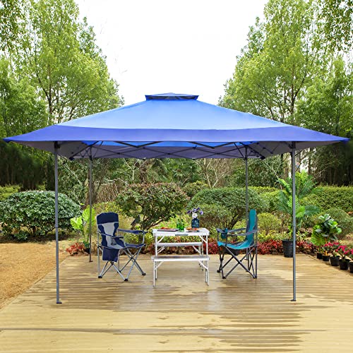 PHI VILLA Easy Set-up 13x13 Pop Up Canopy Gazebo Outdoor Tent Portable 169 sq.ft Sun Shade, Blue