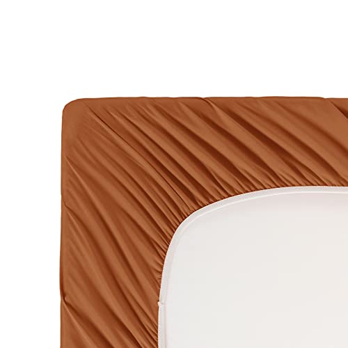 Horbaunal Caramel Pumpkin Queen Size Sheet Set - 6 Piece Luxury 1800 Thread Count Bedding Sheets & Pillowcases - 16 Inch Deep Pocket Microfiber Bedding Set - Soft & Wrinkle Bed Sheets