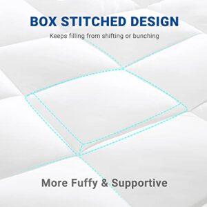 HYMOKEGE King Mattress Topper, Thickened Mattress Pad Quilted with 900GSM Down Alternative Fill, Cooling Pillow Top Mattress Topper with 8"-21" Deep Pocket, 78"X 80"