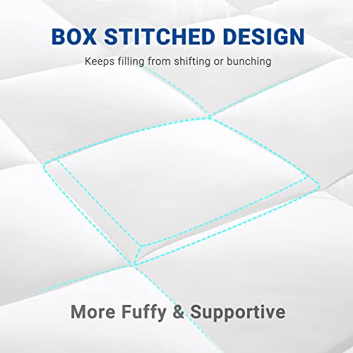 HYMOKEGE King Mattress Topper, Thickened Mattress Pad Quilted with 900GSM Down Alternative Fill, Cooling Pillow Top Mattress Topper with 8"-21" Deep Pocket, 78"X 80"