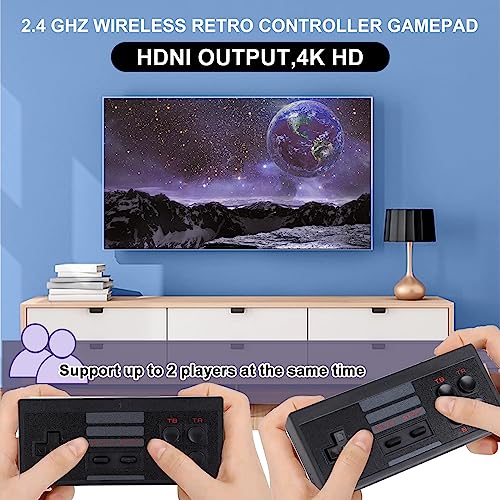 Wireless Mini Retro Game Console Built-in 1734 Classic Games Plug & Play Video TV Game Stick Support HDMI/AV Output with 2 Wireless Controllers Handheld Game Console………