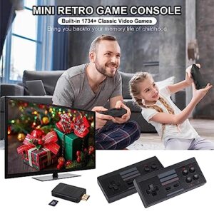 Wireless Mini Retro Game Console Built-in 1734 Classic Games Plug & Play Video TV Game Stick Support HDMI/AV Output with 2 Wireless Controllers Handheld Game Console………