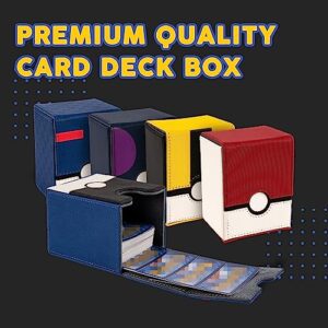 CLOVERCAT Card Deck Box 4 Pack Capacity with 400+ Card Sleeve, Card Deck Case, Trading Card Storage Box for Magic, Gaming Cards MTG, Yugioh Deck Box, Booster Elite Trainer Box, Trading Card Holder