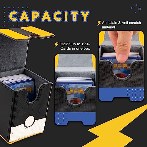 CLOVERCAT Card Deck Box 4 Pack Capacity with 400+ Card Sleeve, Card Deck Case, Trading Card Storage Box for Magic, Gaming Cards MTG, Yugioh Deck Box, Booster Elite Trainer Box, Trading Card Holder