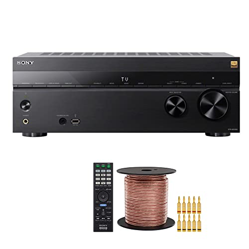 Sony STR-AN1000 7.2 Channel 8K Av Receiver with Dolby Atmos, DTS:X Bundle with Speaker Wire Accessory Kit (2 Items)