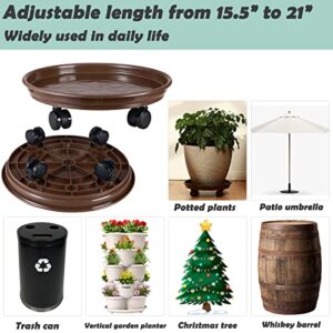 8 Packs Large Plant Caddy with PU Wheels 12” Rolling Plant Stands Heavy-duty Plastic Plant Roller Base Pot Movers Plant Saucer on Wheels Indoor Outdoor Plant Dolly with Casters Planter Tray Coaster