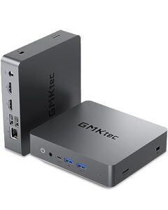 gmktec mini gaming pc amd ryzen 5 5600u(6c/12t, 4.2 ghz), mini gaming computer 16gb ddr4 512gb m.2 ssd windows 11 pro desktop computer, mini computers 4k triple displays bt5.2/wifi 6 2.5g ethernet