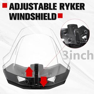 A & UTV PRO Sport Windshield & Aluminum Plastic Handguards Kit for Can-Am Ryker All Model, Adjustable Vented Windscreen, Hand Guard Protector, Replace OEM # 219401023, 219400771, 219400998, 219400894