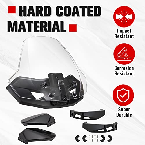 A & UTV PRO Sport Windshield & Aluminum Plastic Handguards Kit for Can-Am Ryker All Model, Adjustable Vented Windscreen, Hand Guard Protector, Replace OEM # 219401023, 219400771, 219400998, 219400894