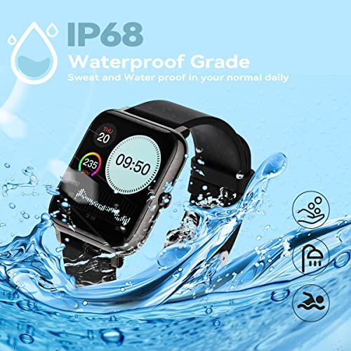 Smart Watch for Men Women 1.4 Full Touch Screen Fitness Tracker Watch with Heart Rate Blood Pressure Sleep Monitor IP68 Waterproof Smartwatch for Android iOS Phones Sports Watch with Step Counter