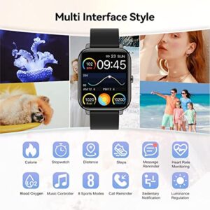 Smart Watch for Men Women 1.4 Full Touch Screen Fitness Tracker Watch with Heart Rate Blood Pressure Sleep Monitor IP68 Waterproof Smartwatch for Android iOS Phones Sports Watch with Step Counter