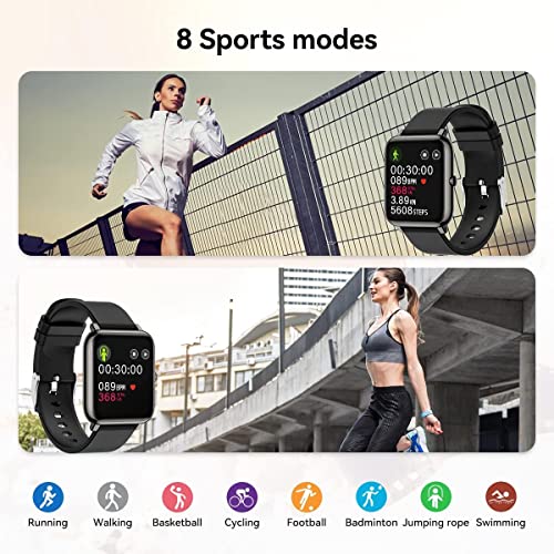 Smart Watch for Men Women 1.4 Full Touch Screen Fitness Tracker Watch with Heart Rate Blood Pressure Sleep Monitor IP68 Waterproof Smartwatch for Android iOS Phones Sports Watch with Step Counter