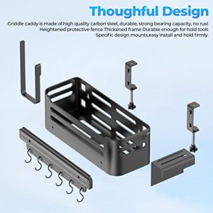 AUXCO Griddle Caddy for Blackstone Griddle，Griddle Accessories Space Saving for 28"/36"Blackstone,BBQ Accessories Storage Box with Magnetic Tool Holder ,Paper Towel Holder, knife Holder ,6 Hooks