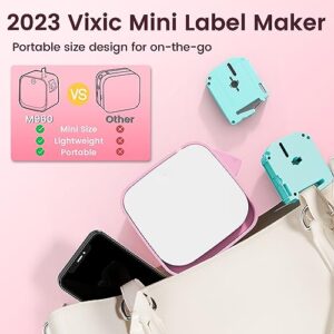 Vixic Label Maker Machine with Tape, M960 Mini Bluetooth Label Printer Inkless Label Sticker Makers Portable Handheld Labeler with Multi-Templates Font&Icon, Rechargeable for Office Home Organizing