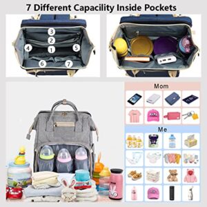 Baby Diaper Bag Backpack with Changing Pad, Happy Luoka Baby Bag Backpack for Boys Girls, Baby Registry Search, Newborn Essentials Must Haves Shower Gifts, Grey