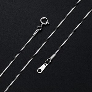 Gacimy Sterling Silver Chain Necklace for Women, 0.8mm Thin 925 Sterling Silver Box Chain for Women Girls, 20" Length