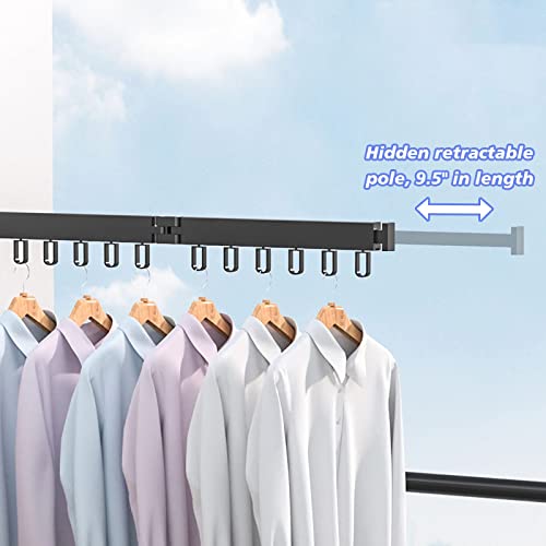 RAINBEAN Drying Rack Clothing Wall Mounted, Clothes Drying Rack, Retractable Clothesline Indoor, Laundry Room Organization, Space-Saver, Collapsible Clothes Hanging Rack